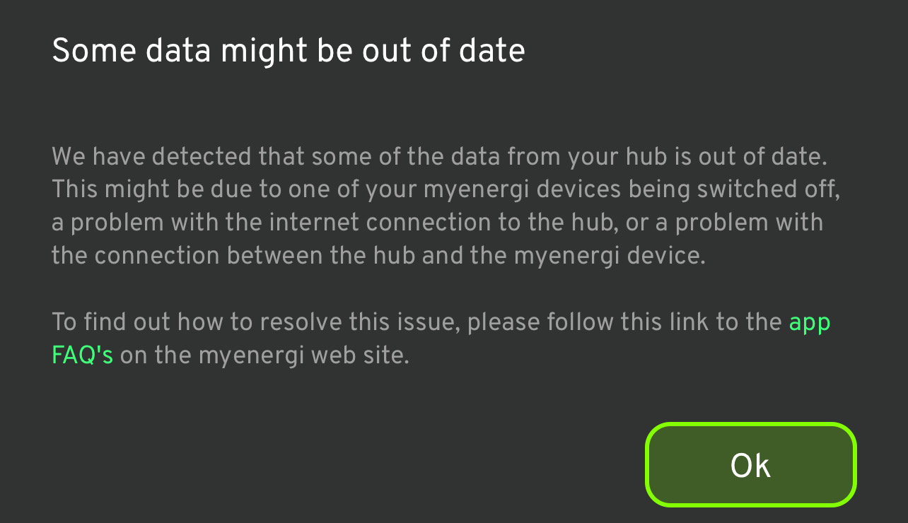 Resolving Yellow Warning Triangles in the myenergi App – Help Centre (EN)